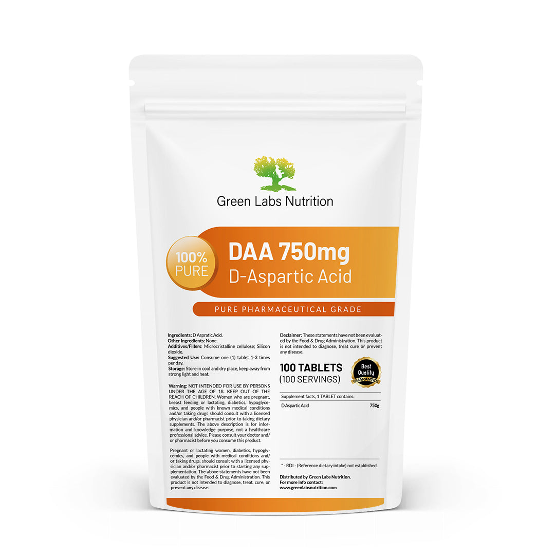 D-Aspartic Acid 750mg tablets – Green Labs Nutrition