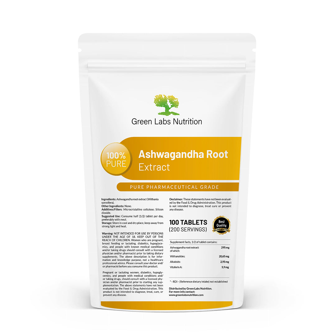 Ashwagandha 600mg root extract tablets – Green Labs Nutrition