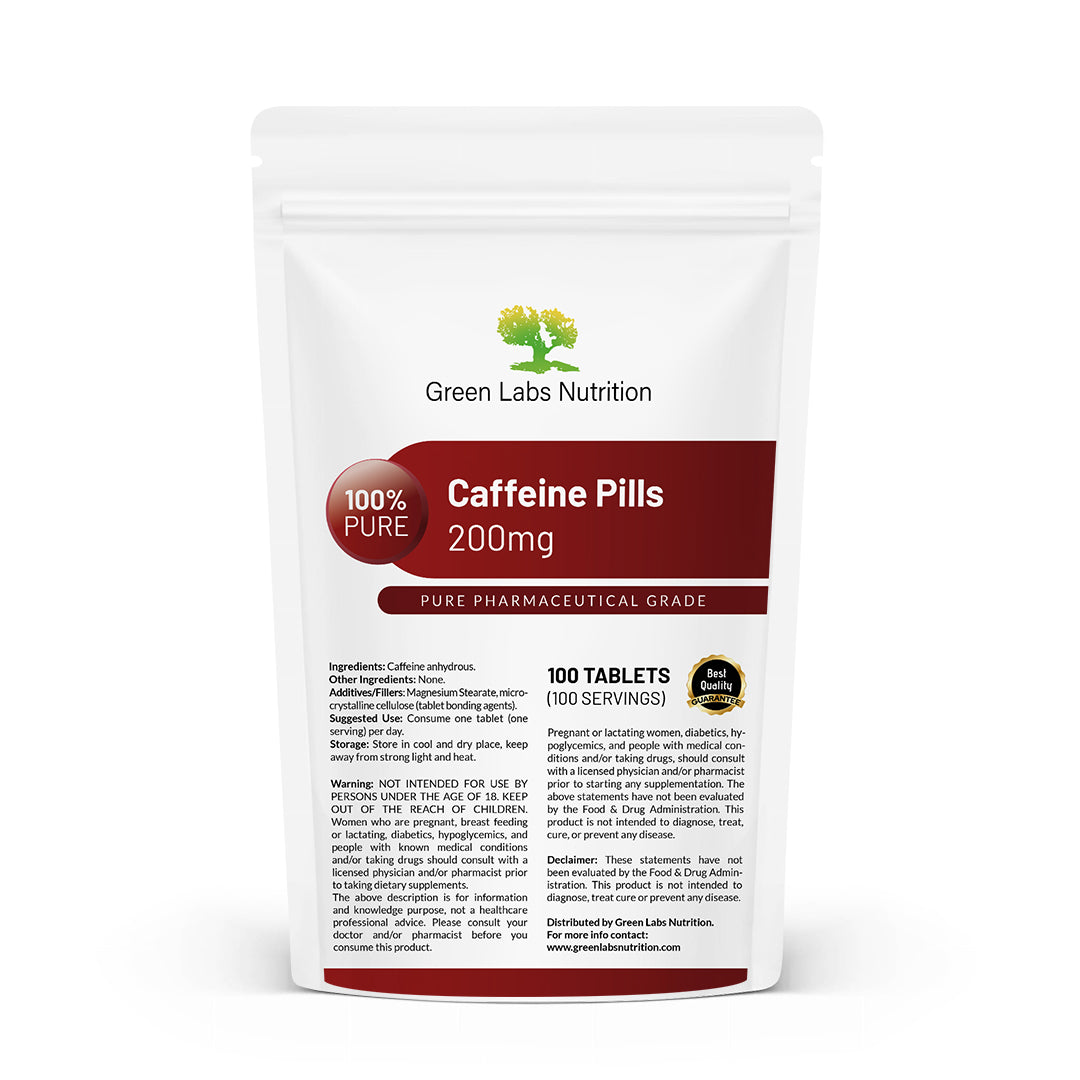 Caffeine Pills 200mg Tablets – Green Labs Nutrition